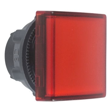SE Kvadratna crvena glava signalne lampice Ø22 ravna sočiva za integrisan LED