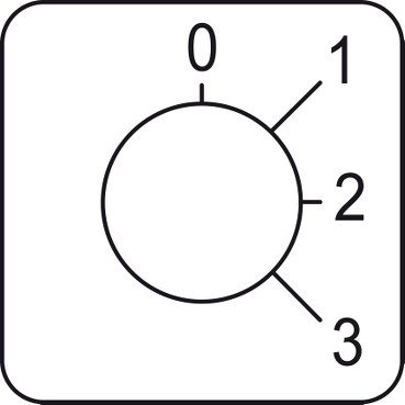 SE Oznaka za grebenasti prekidač 0 do 3 45 x 45 mm