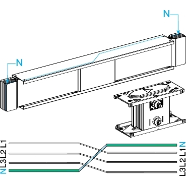 SE Canalis Al permutator nule 1600A 3L+N+PE 1 m