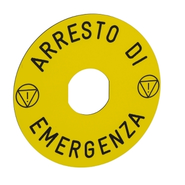 SE Oznaka Ø60 za nužno isključenje -ARRESTO DE EMERGENZA/logo ISO13850