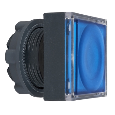 SE Plava kvadratna udubljena glava svetlećeg tastera Ø22 sa povratkom za integ. LED