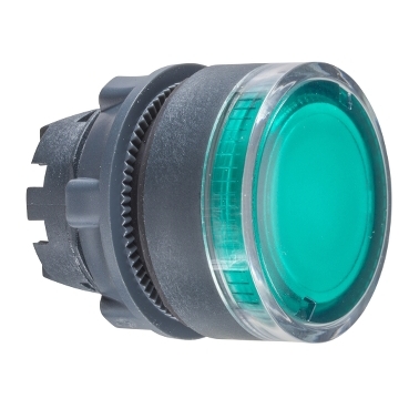 SE Zelena udubljena glava svetlećeg tastera Ø22 sa povratkom za integrisan LED