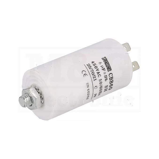 KONDENZATOR ZA RAD MOTORA 6µF 450V AC SR