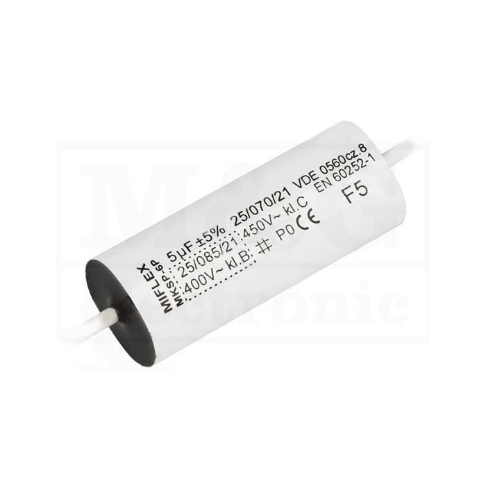 KONDENZATOR ZA RAD MOTORA 5µF 450V AC THT