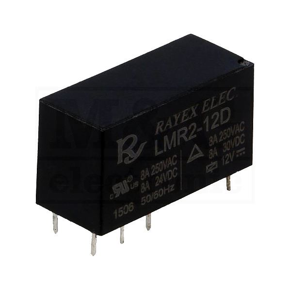 RELEJ RAYEX LMR2-12D 2xU 5A 12V DC