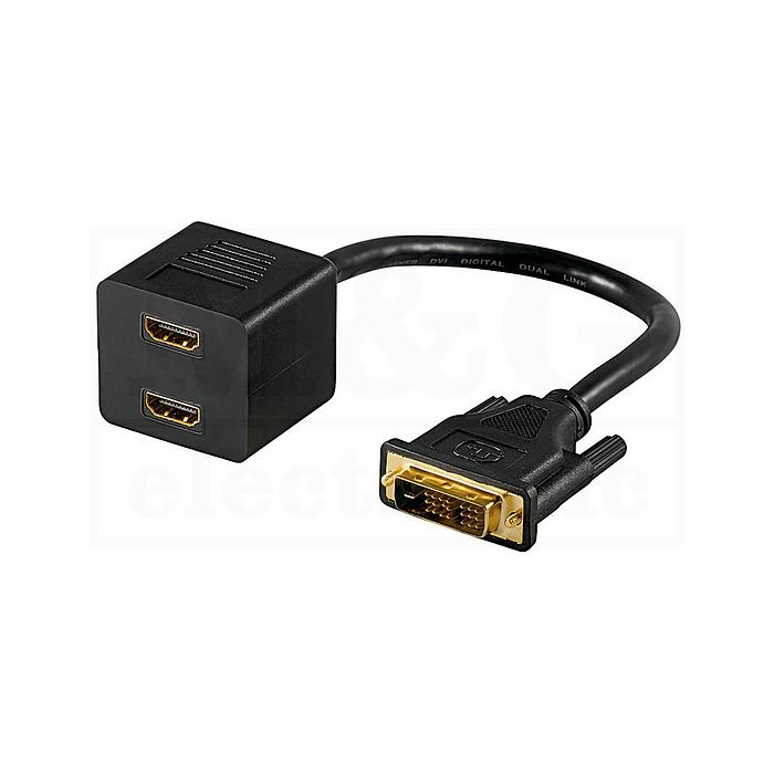 KABL ADAPTER DVI-D M/2X HDMI Ž