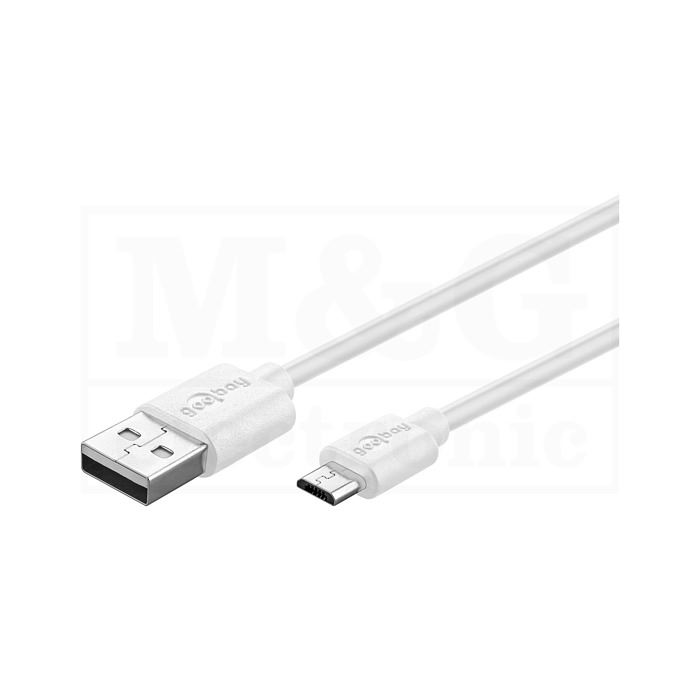 KABL USB A MUŠKI - Micro USB B MUŠKI 1m BELI