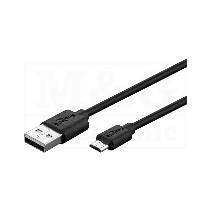 KABL USB A MUŠKI - Micro USB B MUŠKI 1m CRNI