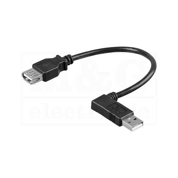 KABL USB A MUŠKI 90° - USB A ŽENSKI