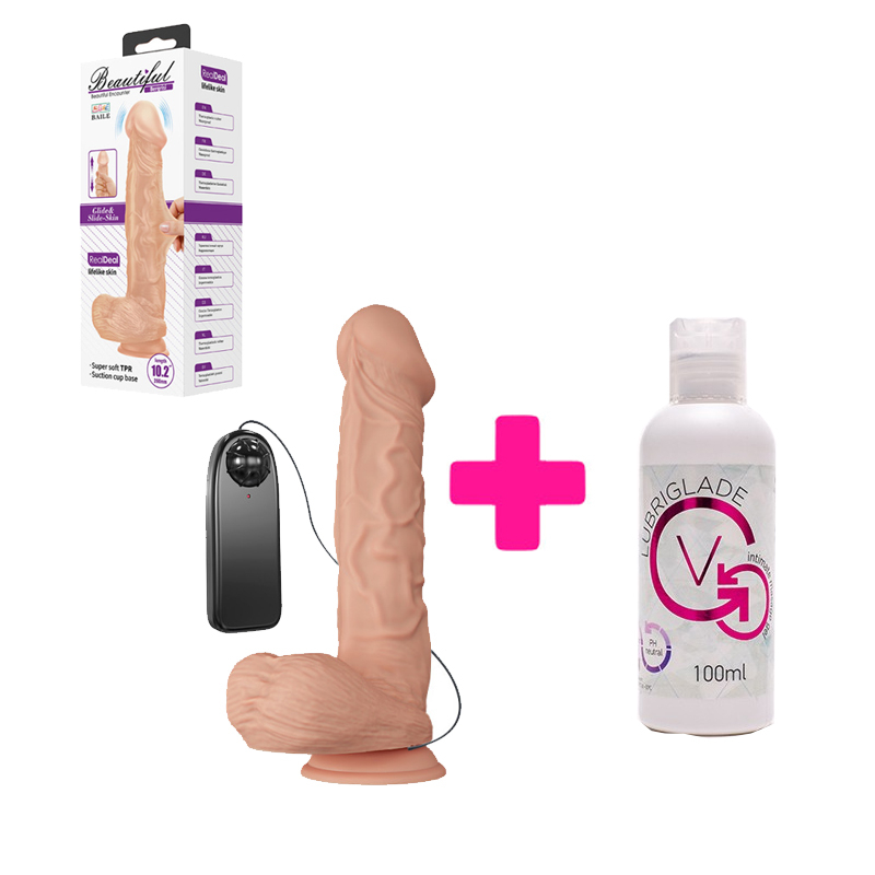 Mekani Vibro Dildo 26cm i Lubrikant