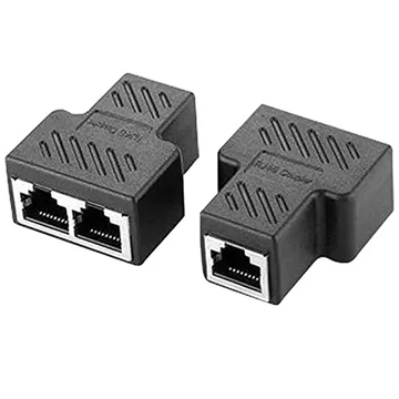 ETHERNET RJ45 RAZDELNI ADAPTER 1X2 - CRNI