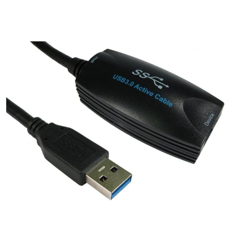 E-green Kabl sa pojačivačem 3.0 USB A (M) – USB A (F) 5m crni