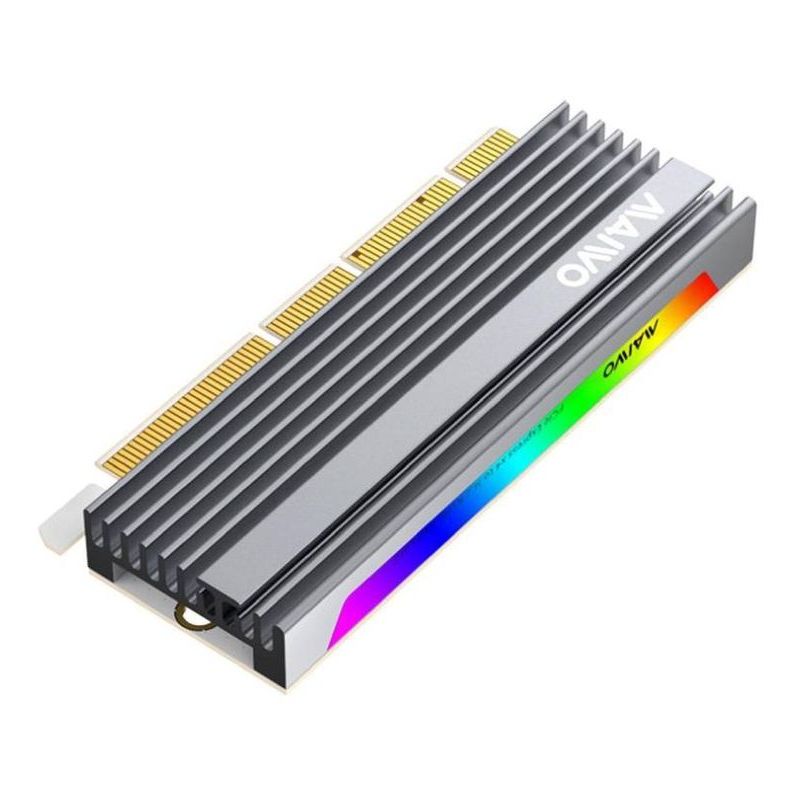 Maiwo Adapter M.2 NVMe na PCI-Express RGB Alu heatsink, KT058