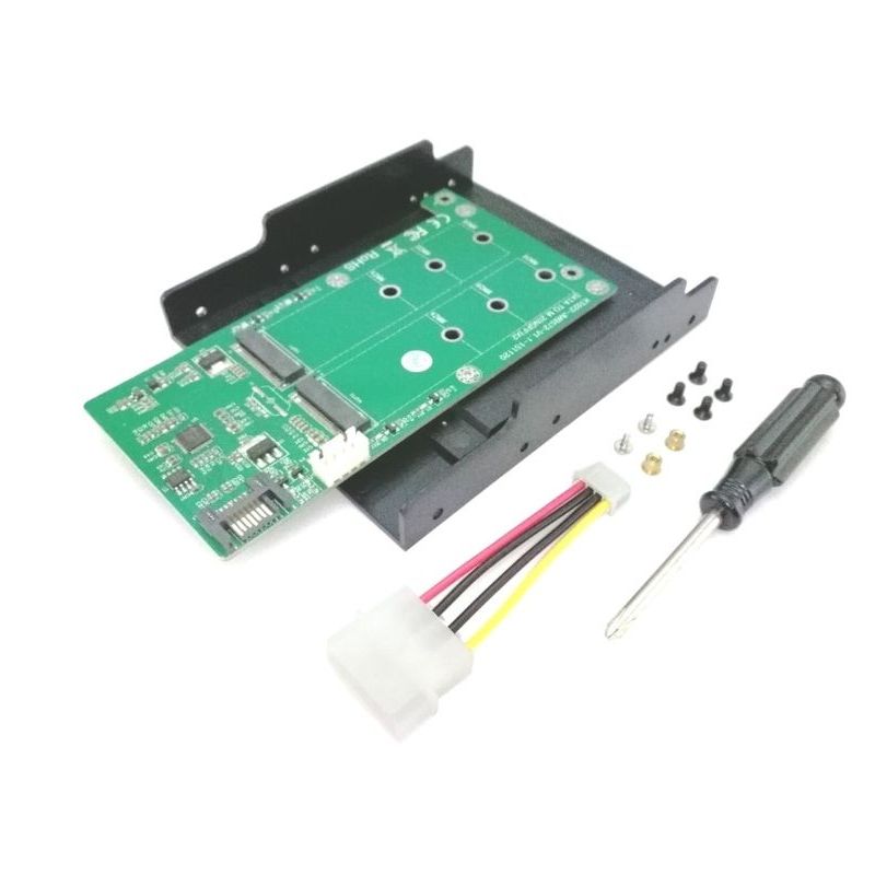 Maiwo Adapter interni 2xM.2 SATA SSD (NGFF) B-Key KT022B