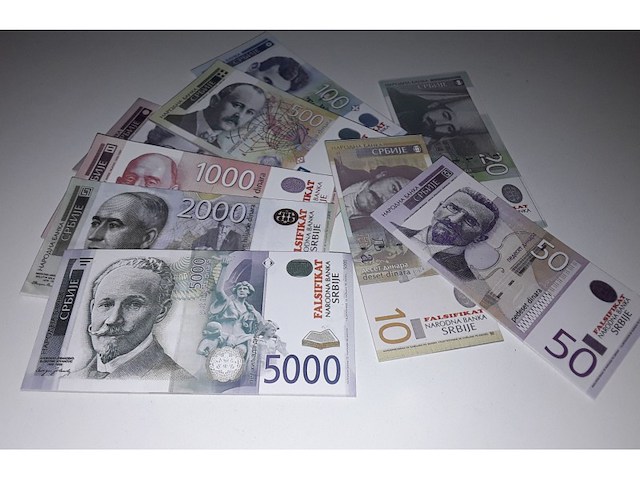 Lot novcanica od 10 do 5000 din - Kopije