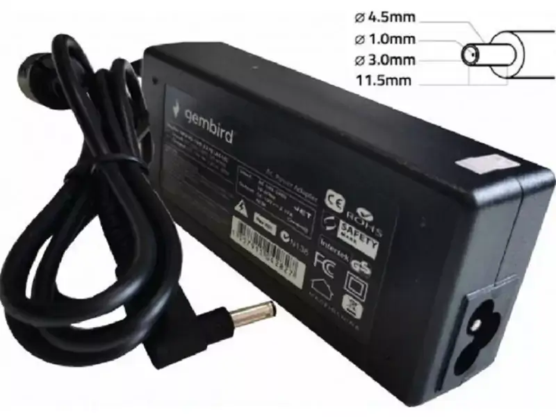 GEMBIRD NPA45-195-2310 (DE05) PUNJAC ZA LAPTOP 45W-19.5V-2.31A, 4.5×3.0MM BLACK PIN (983 ALT=DE07