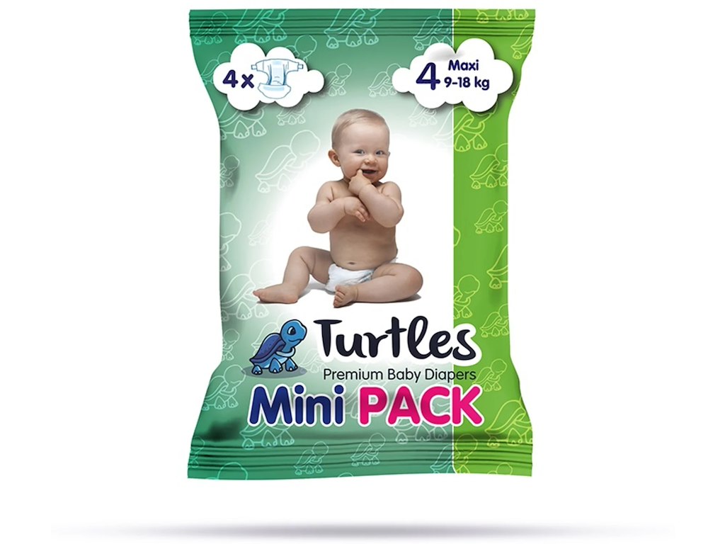 Turtles Mini Pack 4 kom Pelene za decu V4 Maxi