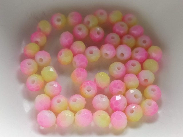 (A1093) Facetirane rondel perle bebi roze zuta 50kom