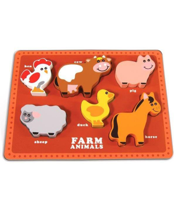 Drveni edukativni set za decu 3D umetaljka Farm Animals - 12841