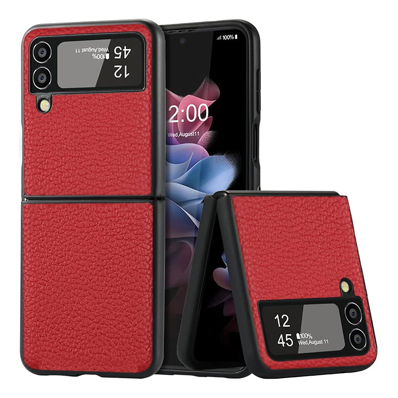 Maska(futrola) Elegant Leather za Samsung Z Flip 4 crvena