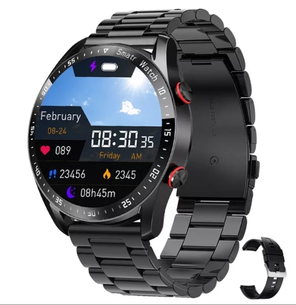 H2 Bluetooth Smart Watch ECG+PPG Bluetooth poziv Sat je crne boje sa