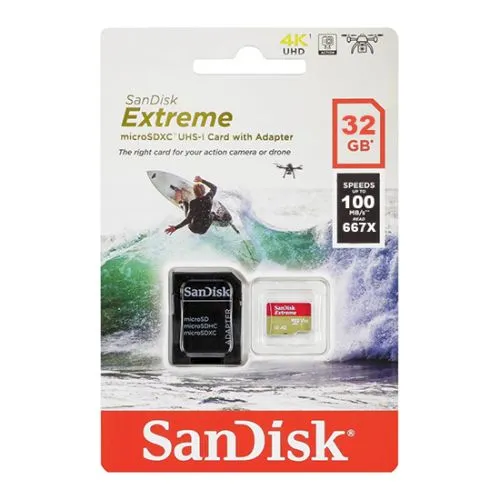 Memorijska kartica SanDisk SDHC 32GB Micro SD Extreme 100MB/s V30 UHS-I U3+ SD adapterom (MS)