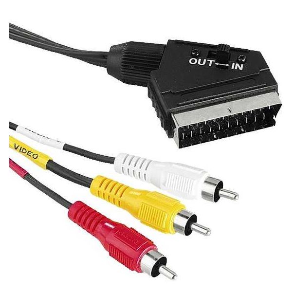 NN Scart-RCA (činč) kabl dužina 1.5 met., sa prekidačem - Scart to 3 RCA cable