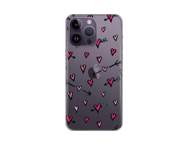 3G Print Skin Heart Pattern zaštitna maska za iPhone 14 Pro Max