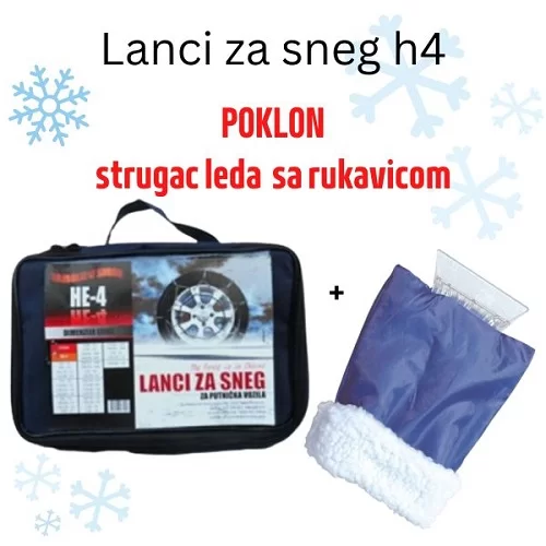 Lanci za sneg Sila He 4 plus poklon Strugač leda
Lanci za sneg Sila He 4 plus poklon Strugač leda