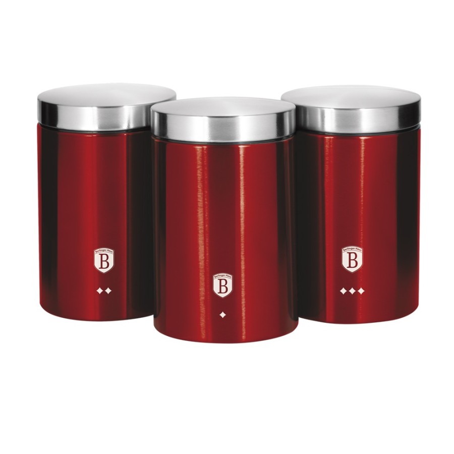 SET POSUDA 3 DELA BURGUNDY METALLIC LINE