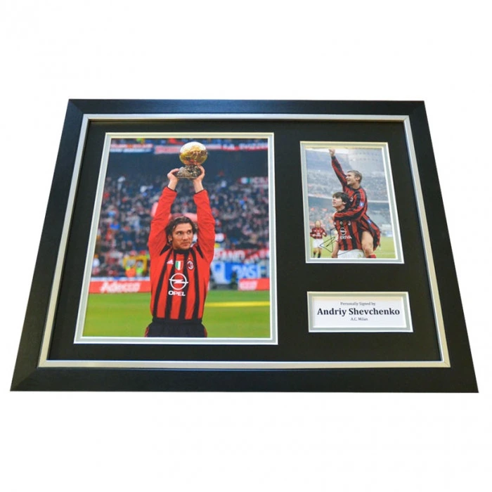 Andriy Shevchenko Signed Framed 16"x12" Photo Autograph AC Milan Memorabilia Display