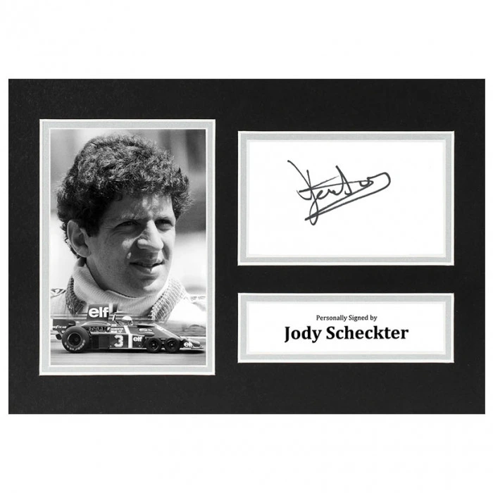 Jody Scheckter Signed A4 Photo Display Formula One F1 Original Autograph COA