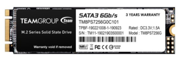 TeamGroup M.2 2280 256GB MS30 NGFF SSD SATA3 500/400MB/s TM8PS7256G0C101