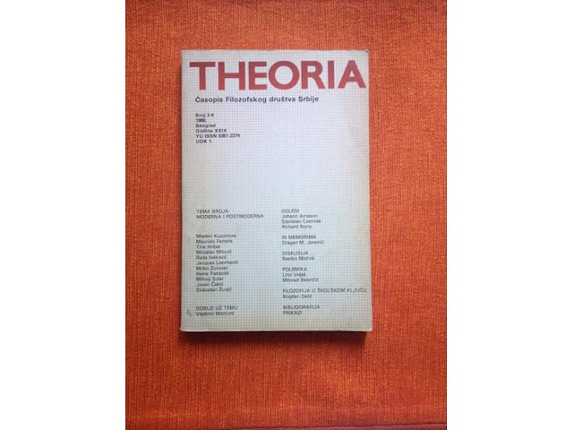 THEORIA -časopis br.3-4/1986