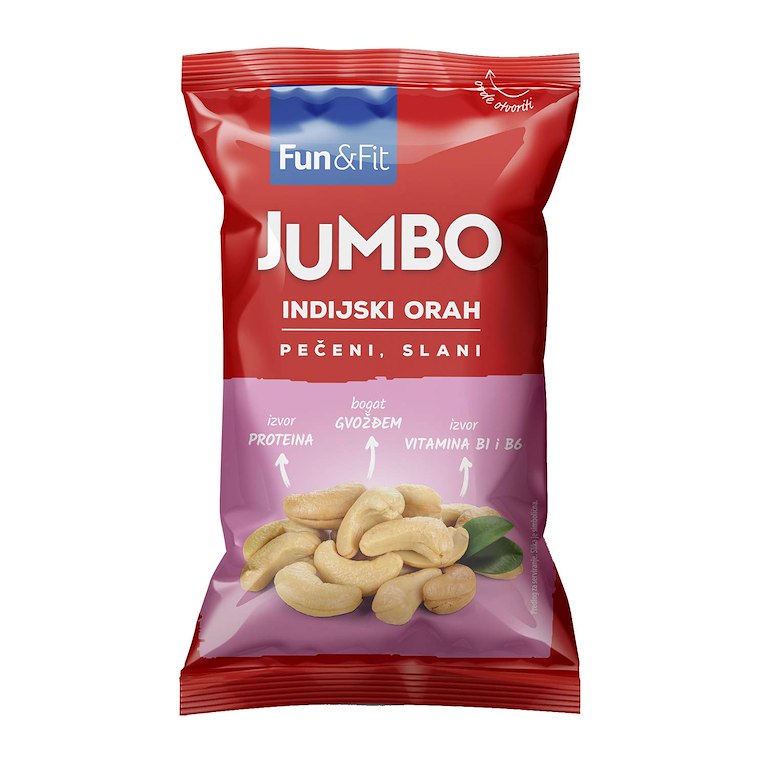 Jumbo suvopečeni, slani indijski orah 75g