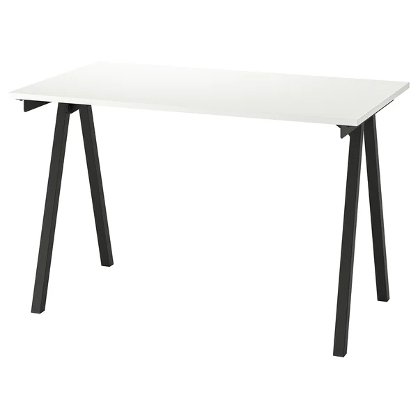 Radni sto, bela/boja antracita, 120x70 cm