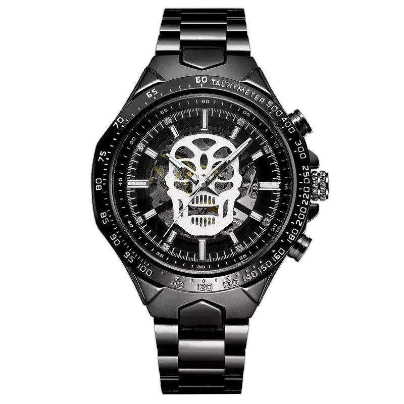 VIGOROSO Muški sat Skeleton Skull S1 crni