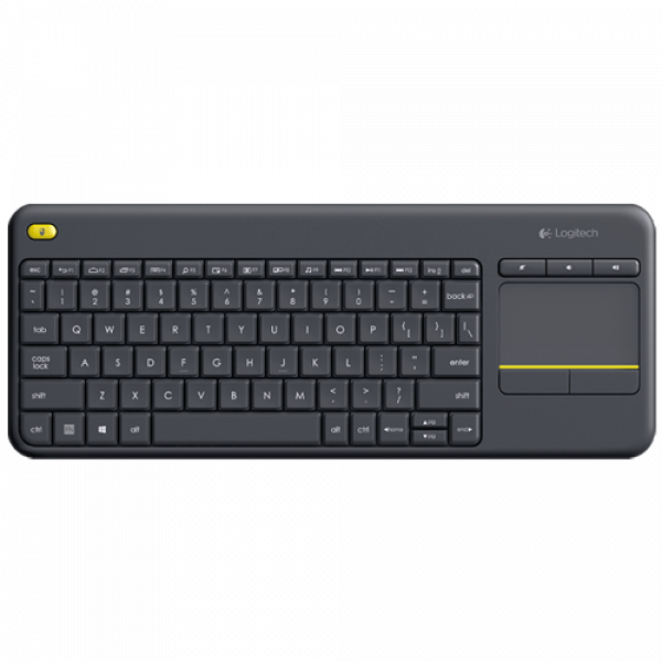 Logitech K400 Plus,Wireless Touch Keyboard US, Built-in Touchpad, 2.4GHz, Unifying receiver, Volume Control, Black