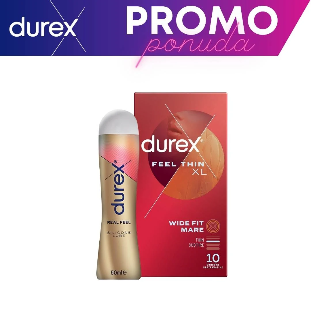 Durex® PROMO Kondomi XL i Gel za Realan Osećaj