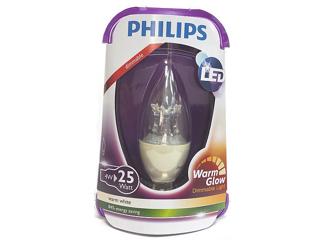 E14 Philips Led 4W(25W) Warm Glow Dimabilna