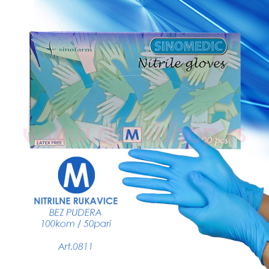 Rukavice nitril PLAVE veličina M art.0811