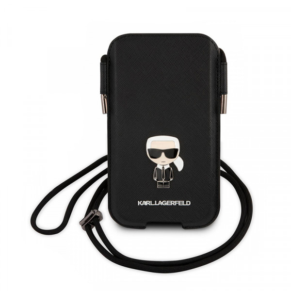 Futrola Karl Lagerfeld PU Saffiano Pouch With Karl Ikonic Large crna Full ORG (KLHCP12LOPHKM)