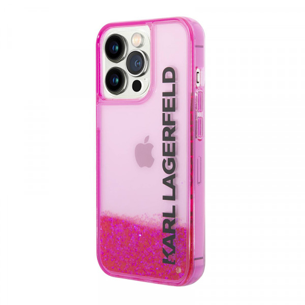 Futrola Karl Lagerfeld Liquid Glitter Elong Hard za Iphone 14 Pro pink Full ORG (KLHCP14LLCKVF)
