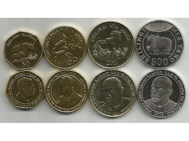 Tanzania Tanzanija 2014/15. UNC set kovanica