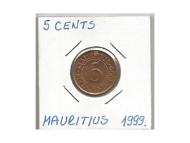 b8 Mauritius 5 cents 1999. u kartonu