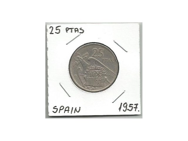 b9 Spanija 25 pezeta 1957.