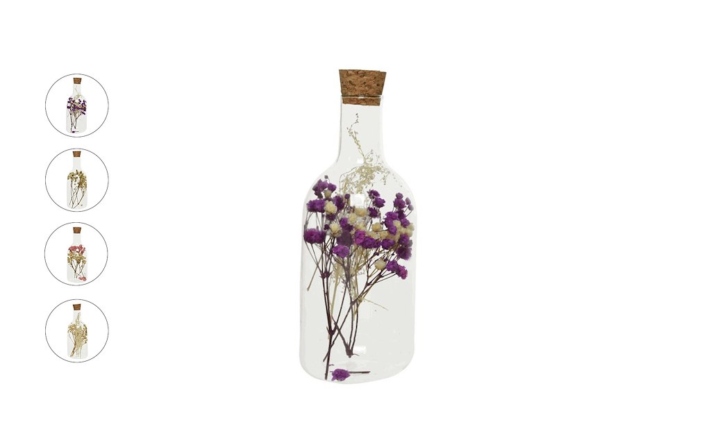 Dekorativno veštačko cveće u saksiji Romantic bottle 6,5x17cm više vrsta