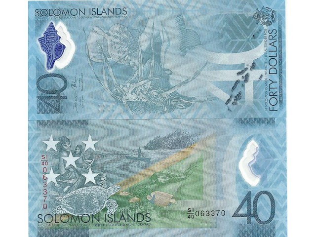 Solomon Islands 40 dollars 2018. UNC Polimer