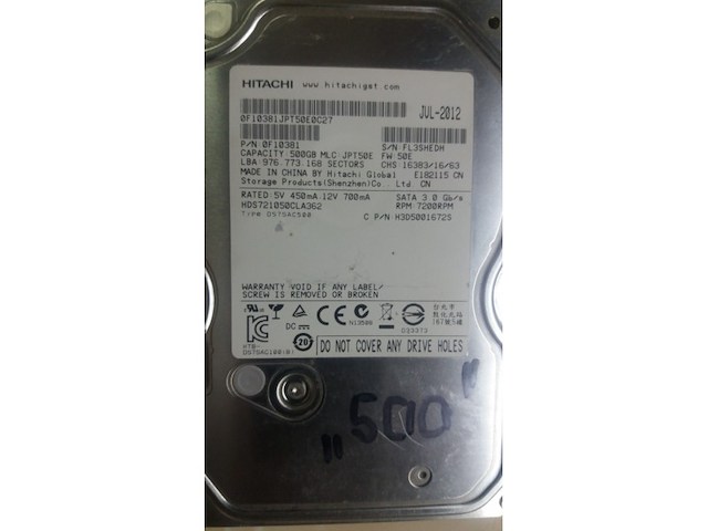 HITACHI   500 GB