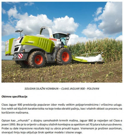 CLAAS JAGUAR 900 - POLOVAN - TOPSAVETI